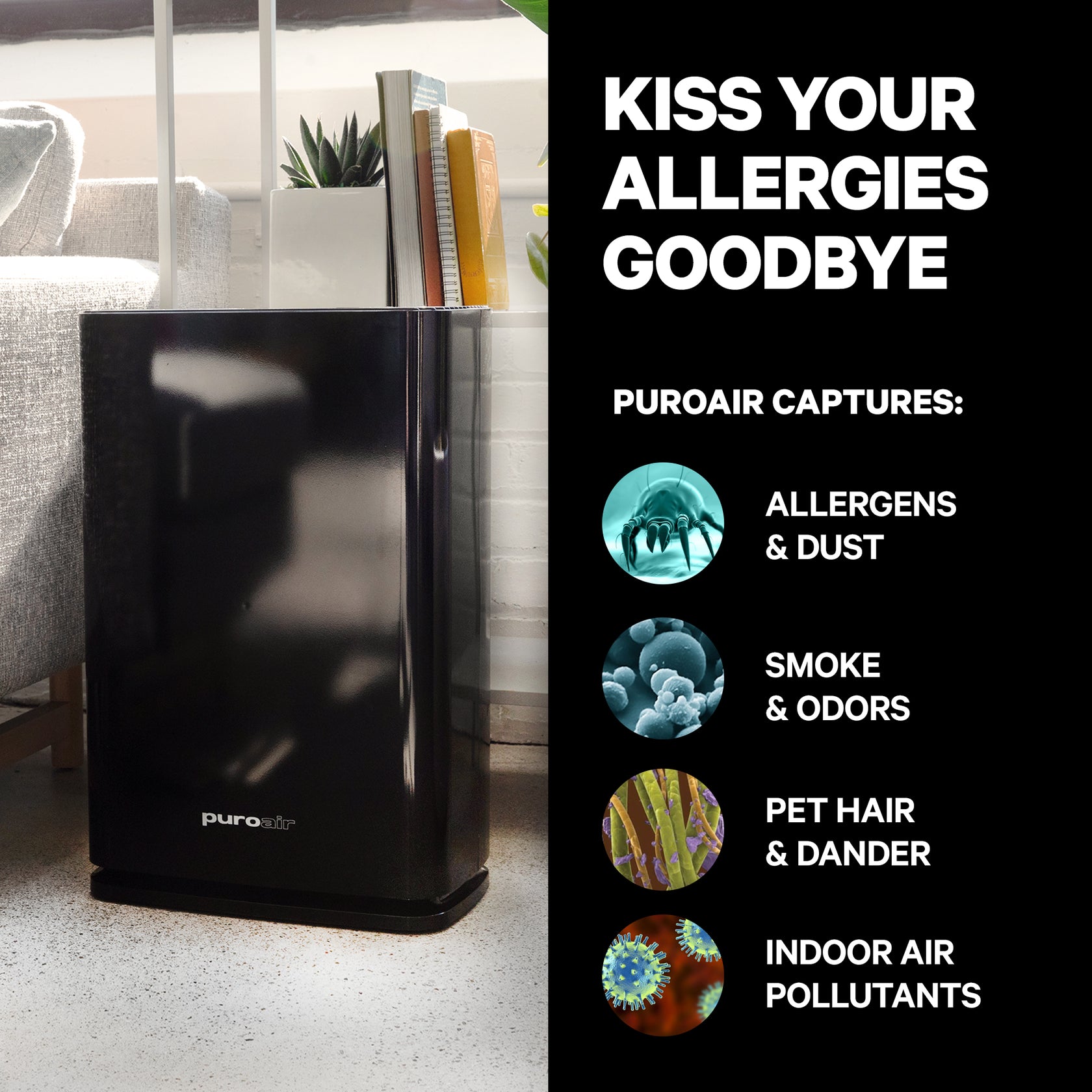 PuroAir 400 Air Purifier | Large Room 2,145 Sq Ft Coverage | PuroAir